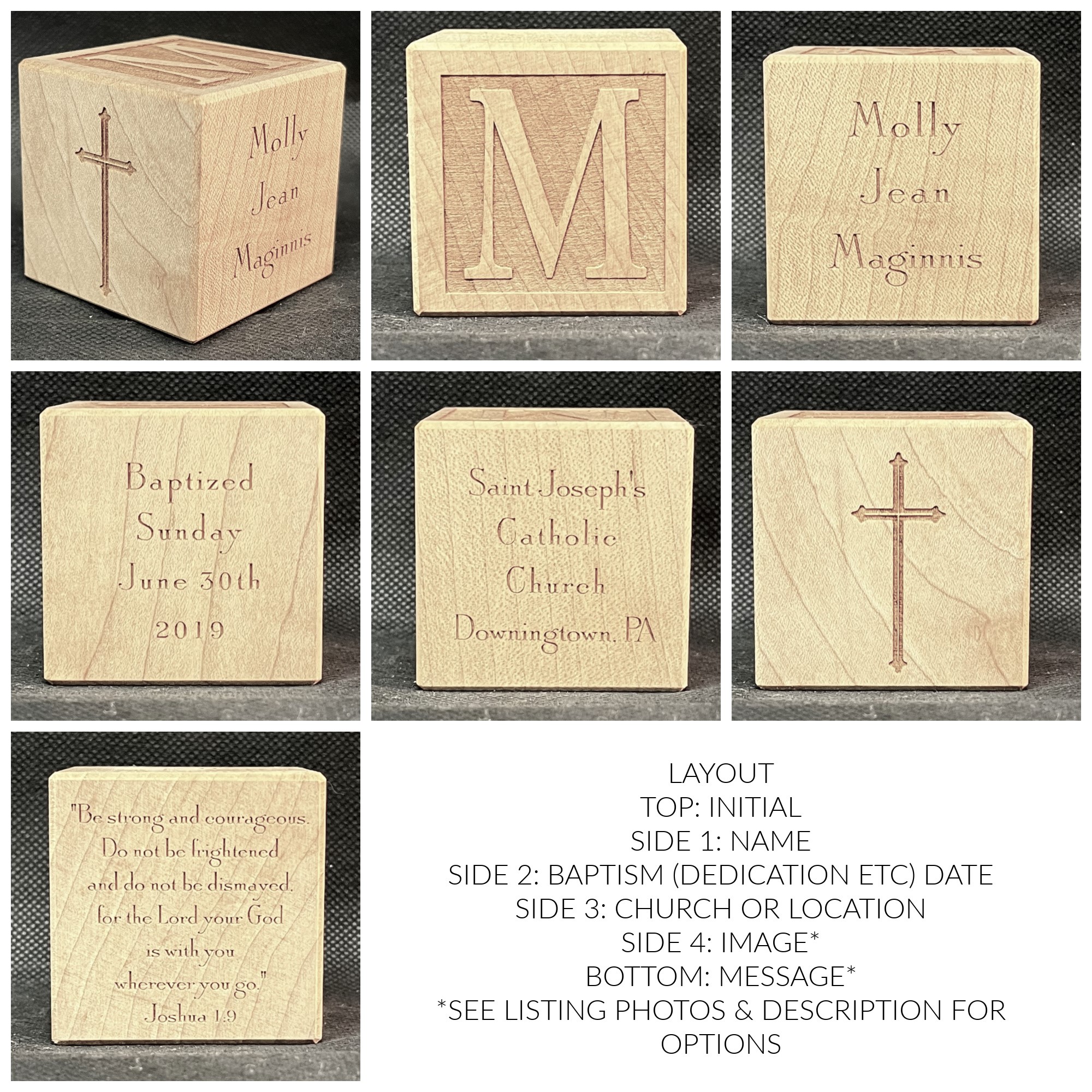 Personalized Baptism Block